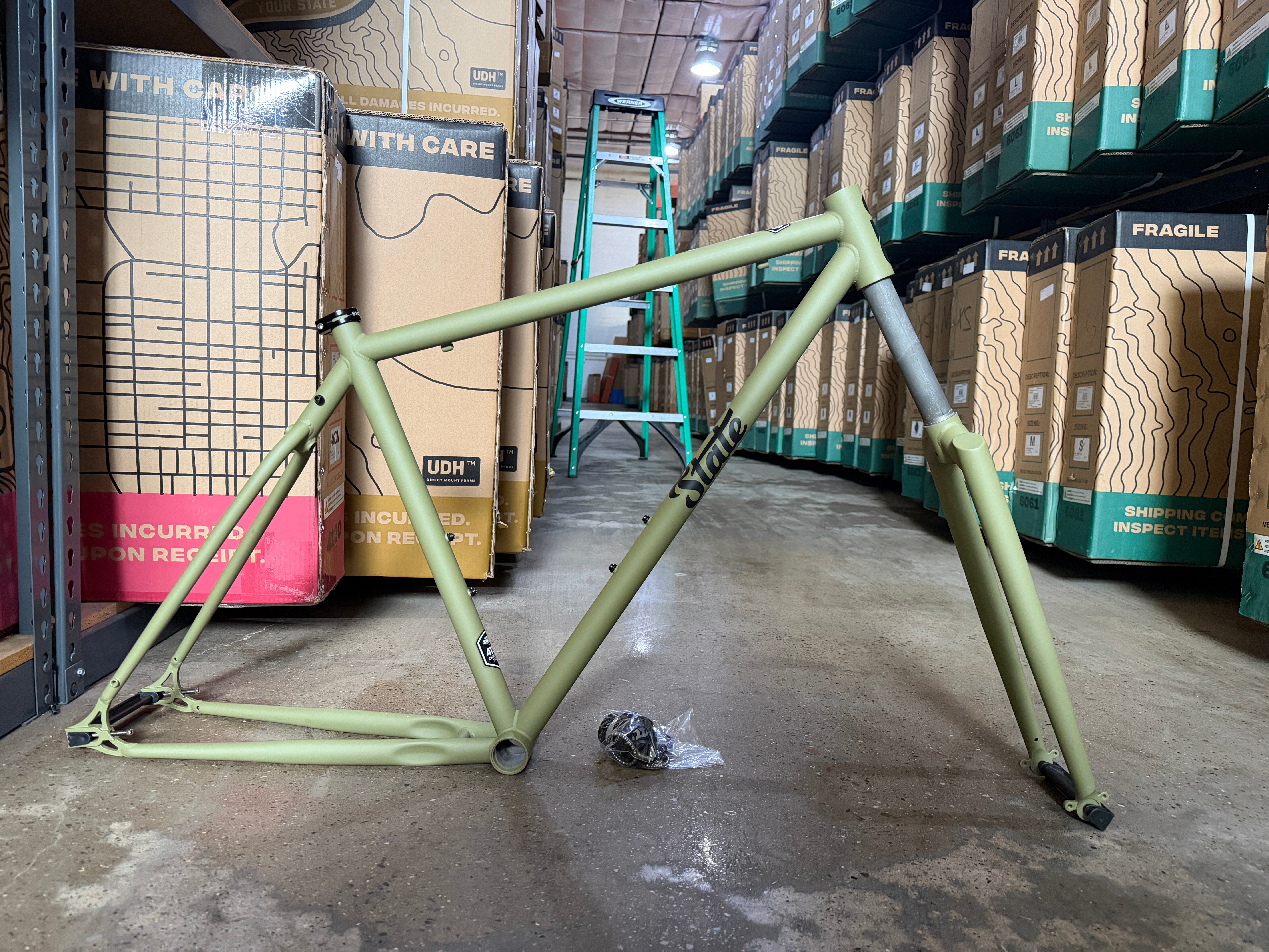 #1456 – 4130 Fixed-Gear / Single-Speed Frameset | Matte Olive (Size 49 ...